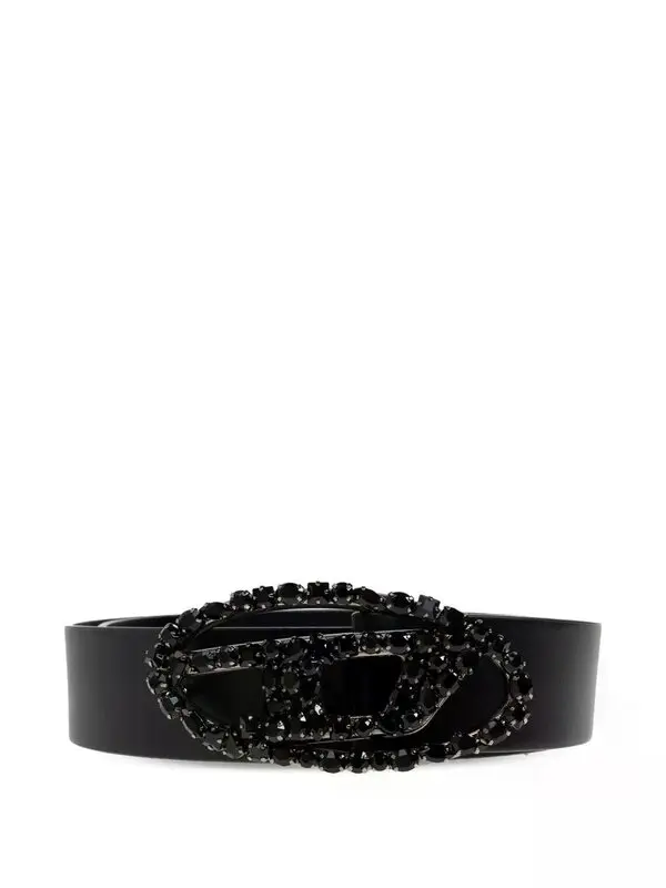 DIESEL® B-1dr Oval Logo Belt - Black