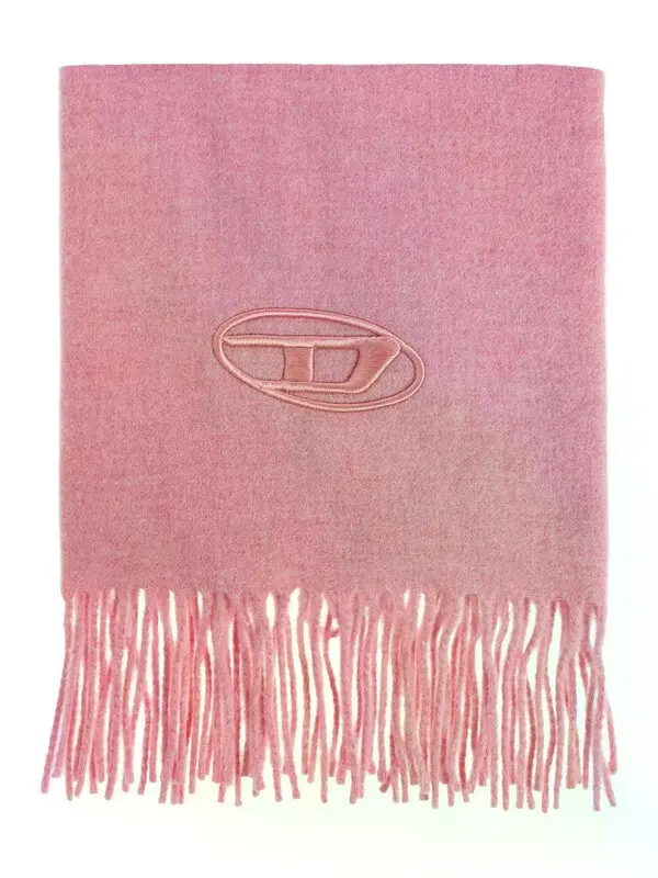 DIESEL® S-imon-d Embroidered Fringed Scarf - Pink