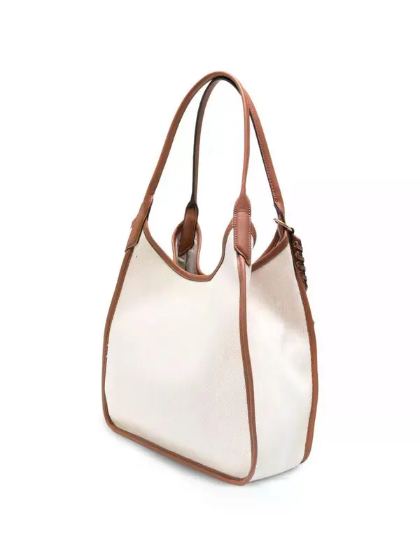 Dkny Contrast-trim Logo-patch Tote