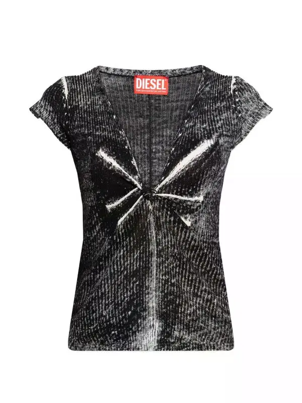DIESEL® Knotted V-neck T-shirt