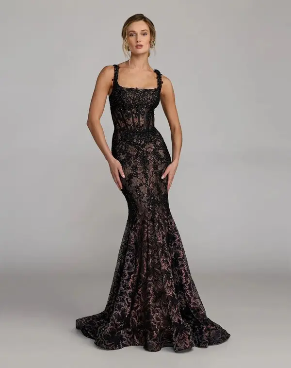 MAC DUGGAL COLLECTION Embellished Lace Mermaid Gown