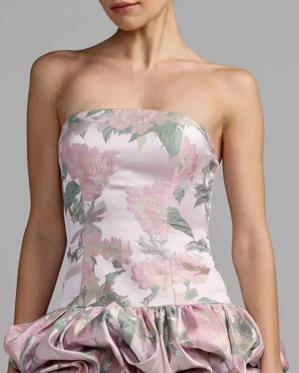 Mac Duggal Strapless Bubble Hem Mini Dress