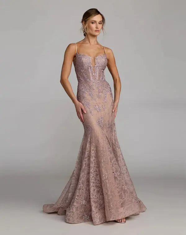 MAC DUGGAL COLLECTION Embroidered Lace Mermaid Gown