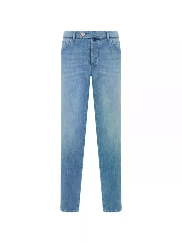 SLOWEAR Faded-effect Straight-leg Jeans