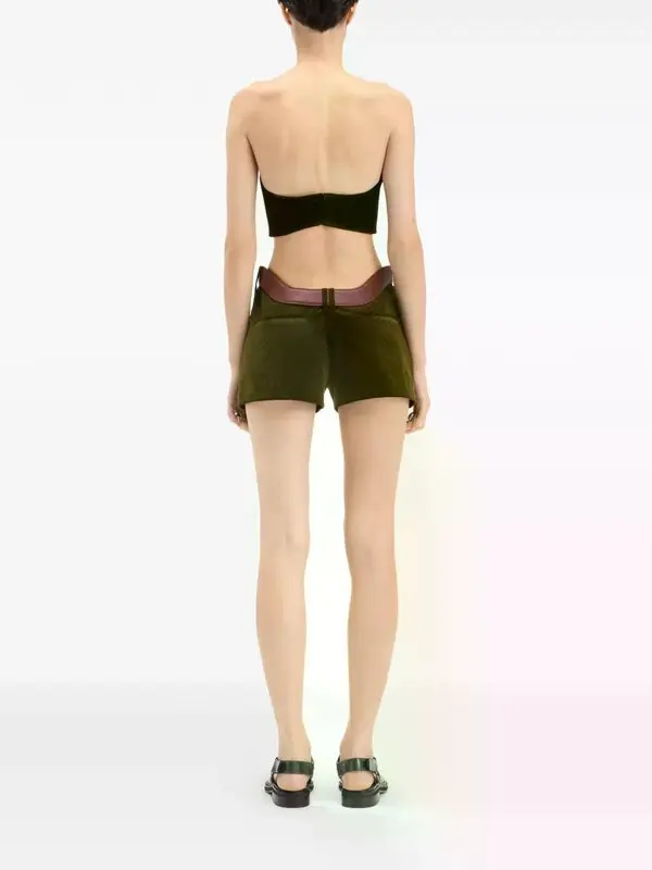 JEAN PAUL GAULTIER Belted Cut-out Shorts - Green