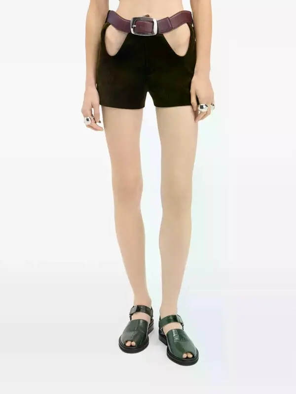 JEAN PAUL GAULTIER Belted Cut-out Shorts - Green