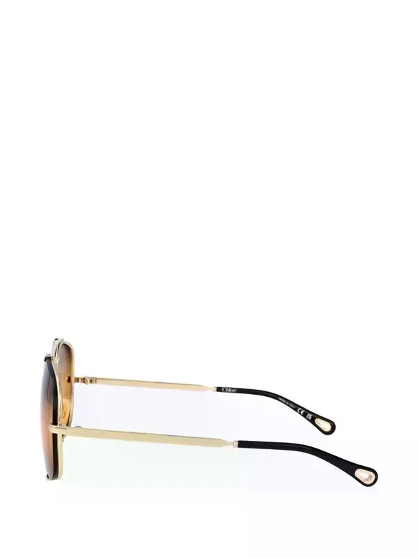 Chloé Ivy Double-bridge Pilot Sunglasses