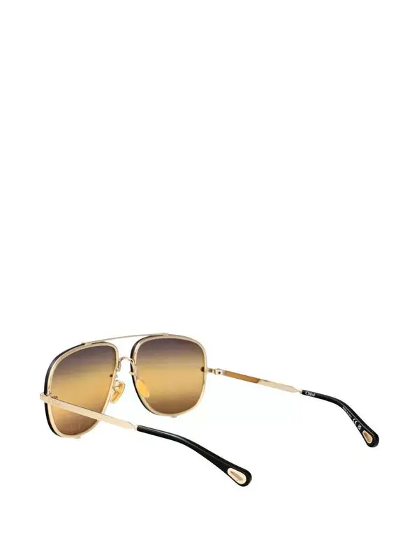 Chloé Ivy Double-bridge Pilot Sunglasses