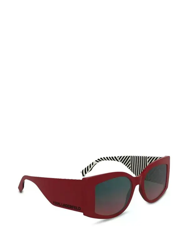 Karl Lagerfeld Geometric Frame Sunglasses - Red
