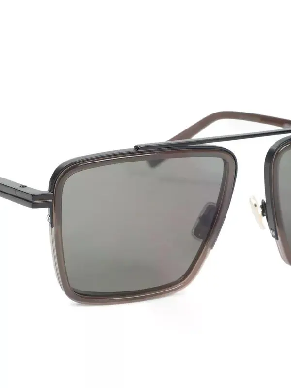 Zegna Double-bridge Square-frame Sunglasses - Brown