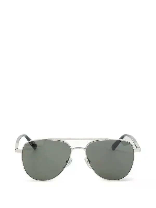 Gucci Double-bridge Pilot Sunglasses - Silver