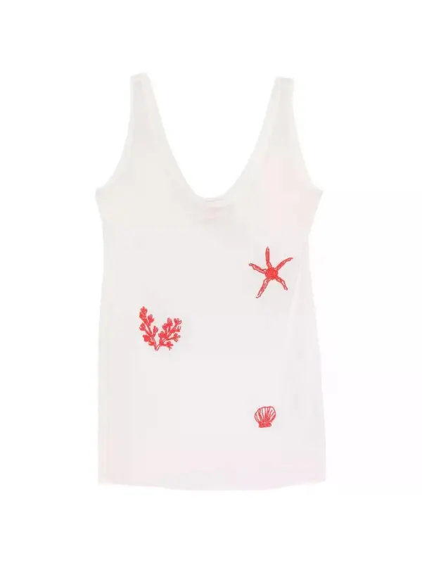 MC2 SAINT BARTH Raya Bead-embellished Mini Dress - Neutrals