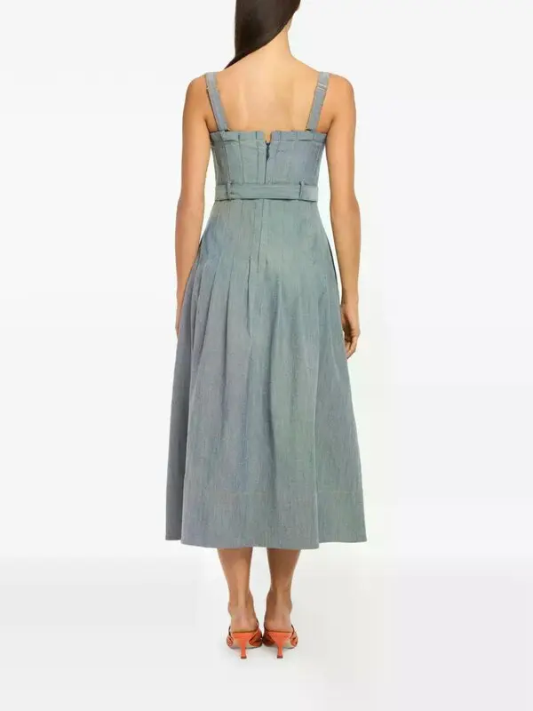 Cinq À Sept Button Belted Midi Dress