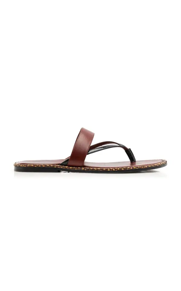 Dries Van Noten Leather Thong Sandals - Brown