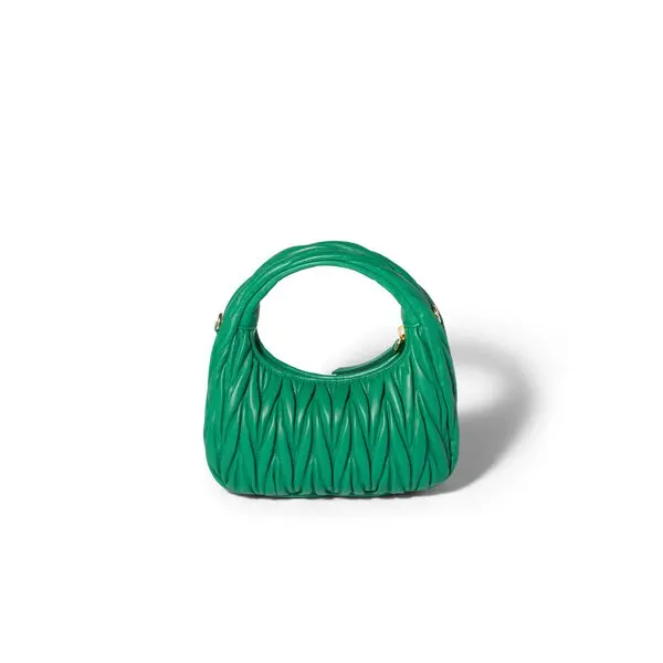 Miu Miu Wander Matelassé Nappa Leather Hobo Bag - Mango