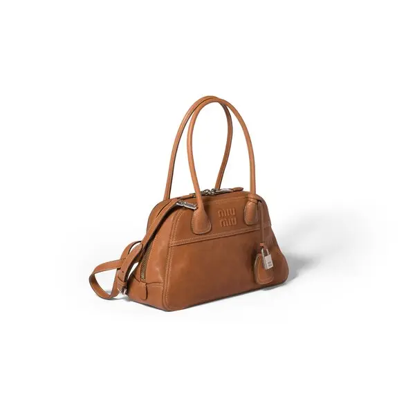 Miu Miu Vivant Nappa Leather Bag - Caramel