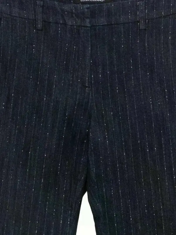 LUISA CERANO Pinstripe Flared Jeans