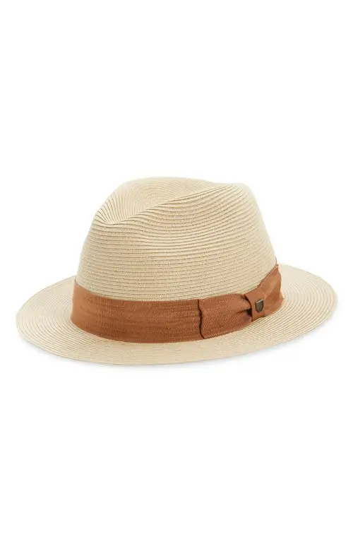 Brixton Roma Packable Straw Fedora - Natural/bronze
