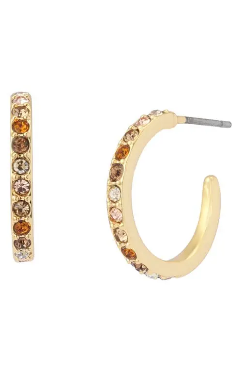 Kurt Geiger Pavé Huggie Hoop Earrings - Gold/neutral