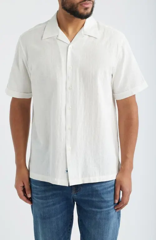 James Campbell Ephesia Slub Cotton Camp Shirt - Ivory