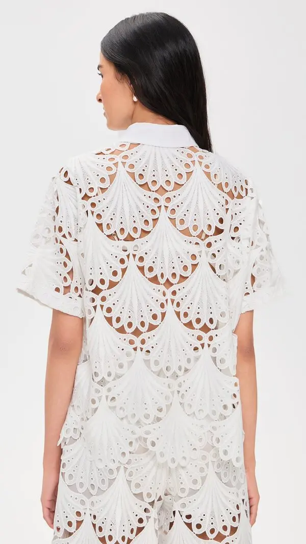 MEIMEIJ Lace Button-down Top