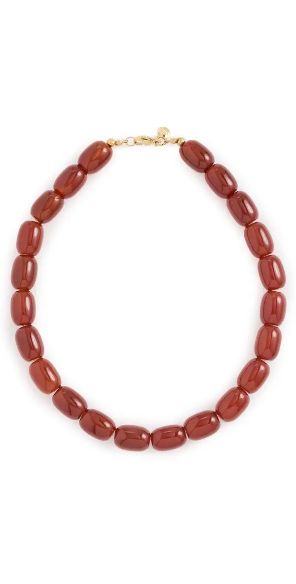 MAYAMAR Agate Beaded Necklace - Wine