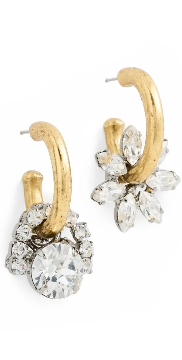 ELIZABETH COLE Crystaria Hoop Earrings - Gold