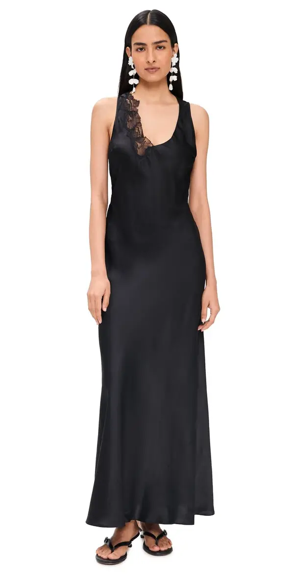 SIR. Montparnasse Silk Gown - Black
