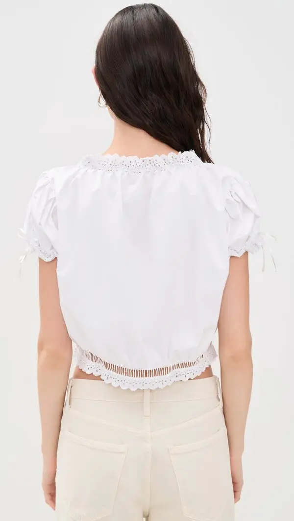 Warp + Weft Prairie Wind Floral Eyelet Blouse