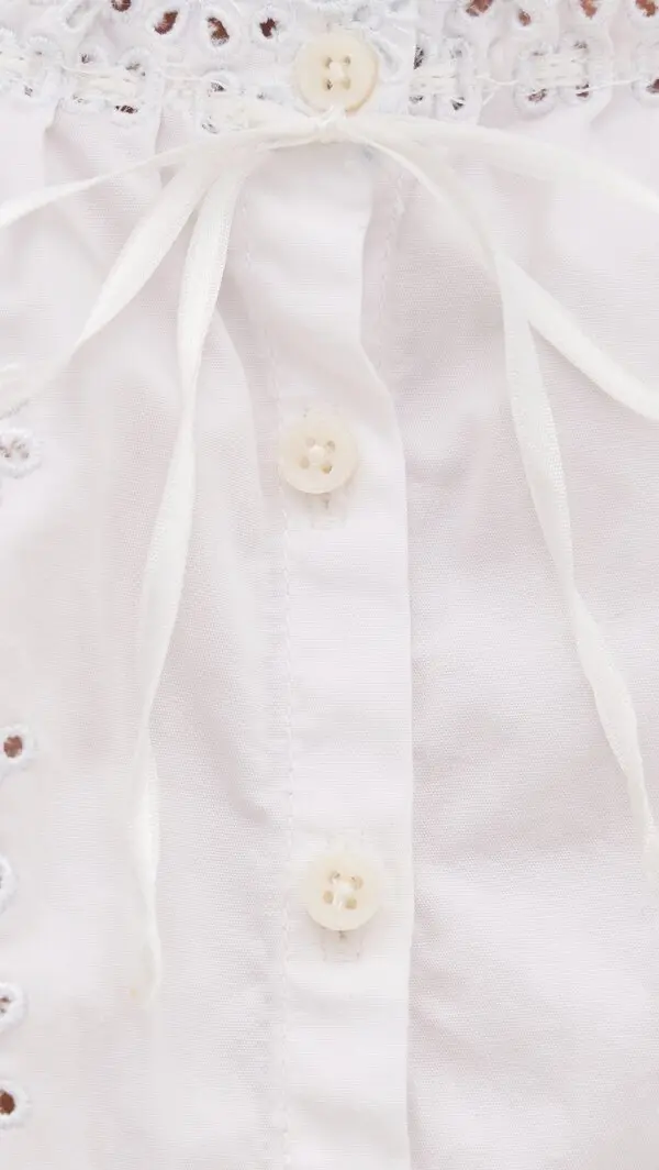 Warp + Weft Prairie Wind Floral Eyelet Blouse