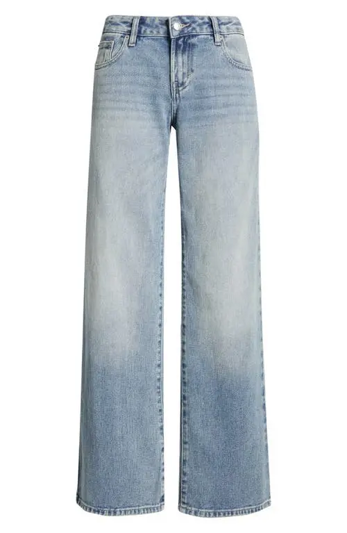 PACSUN Zoe Low Rise Wide Leg Girlfriend Jeans - Medium Indigo