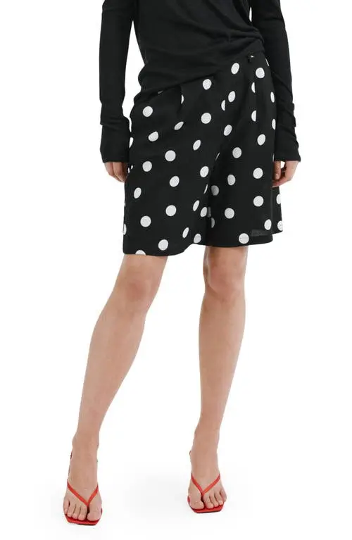 Mango Polka Dot Print Shorts