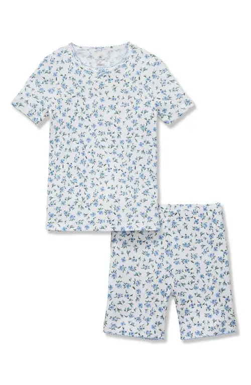 PETITE PLUME Floral Pointelle Short Set - Blue