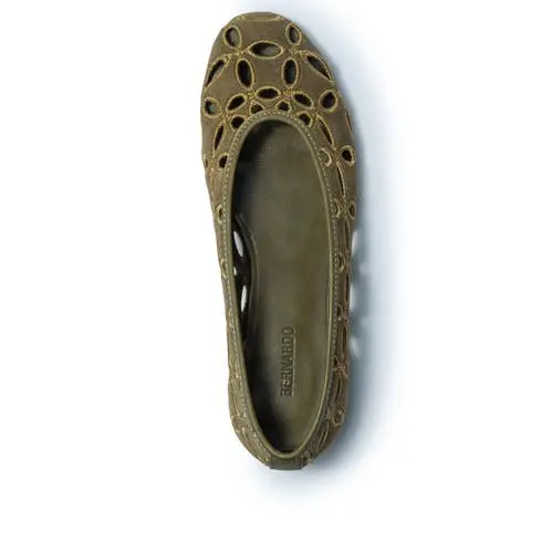 Bernardo Brie Ballet Flat - Dark Olive