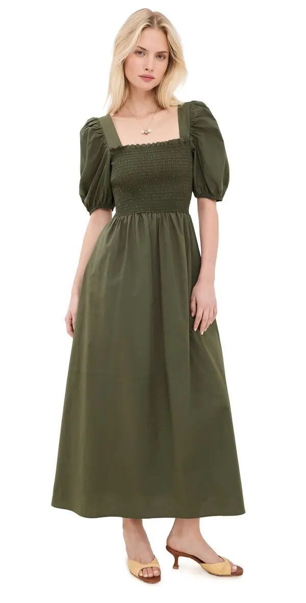 LE BOP X Mally K. Goldman Bristol Midi Dress - Olive