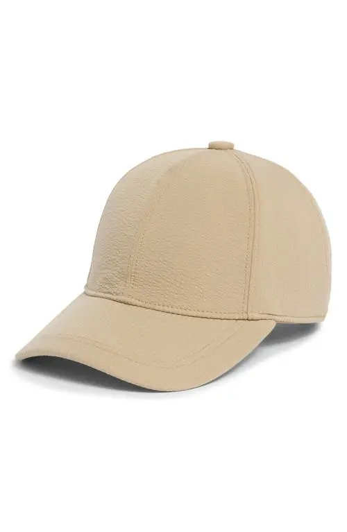 Vince Seersucker Baseball Cap - Pecan