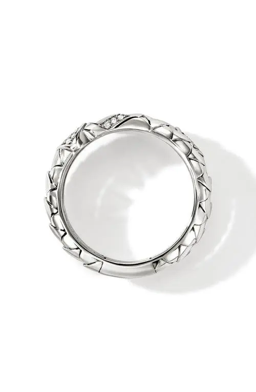 John Hardy Naga Sterling & Diamond Coil Ring - Silver