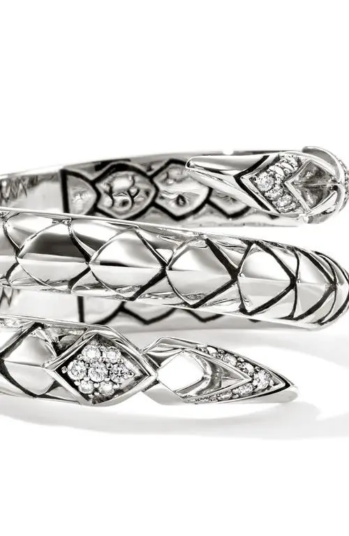John Hardy Naga Sterling & Diamond Coil Ring - Silver