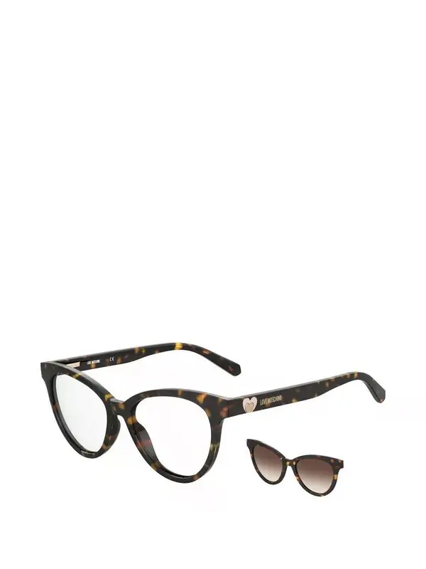 Moschino Tortoiseshell Cat-eye Clip-on Sunglasses