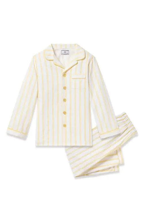 PETITE PLUME Sunny Stripe Twill Pajamas - Yellow