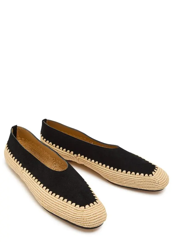 Gabriela Hearst Strength Raffia And Suede Flats