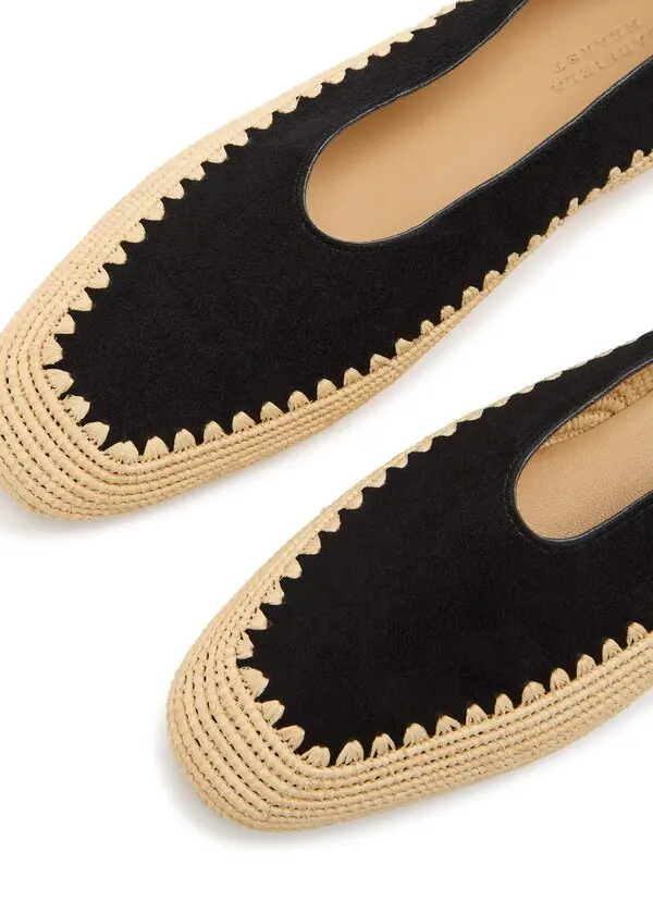 Gabriela Hearst Strength Raffia And Suede Flats