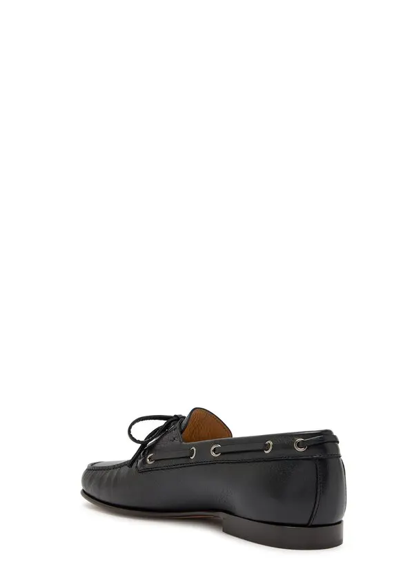 Valentino Garavani Palm Avenue Grained Leather Loafers - Black