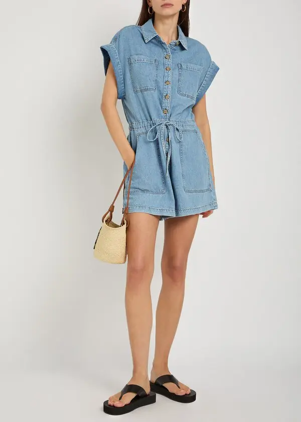 Paige Msubsetneq Denim Utility Jumpsuit - Light Blue