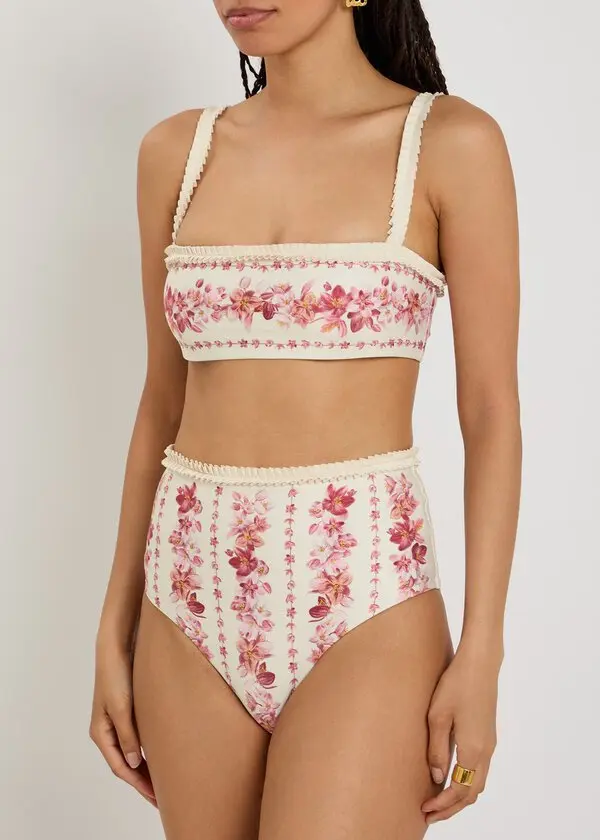 Agua Bendita Nopal Floral-print Bikini Briefs