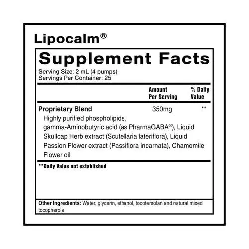 QUICKSILVER SCIENTIFIC Lipocalm Liposomal Pharmagaba Chamomile Passionflower And Skullcap Supplement