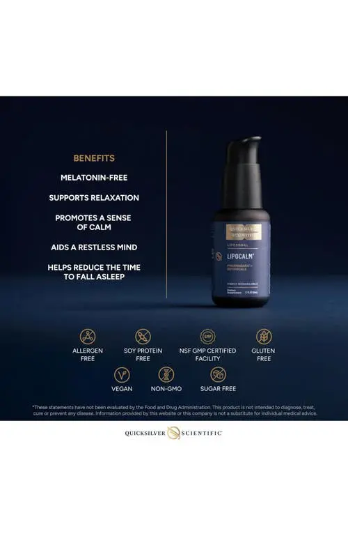 QUICKSILVER SCIENTIFIC Lipocalm Liposomal Pharmagaba Chamomile Passionflower And Skullcap Supplement
