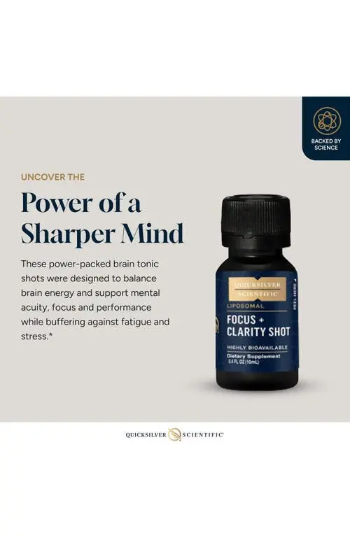 QUICKSILVER SCIENTIFIC Focus And Clarity Liposomal Energy Support Shot