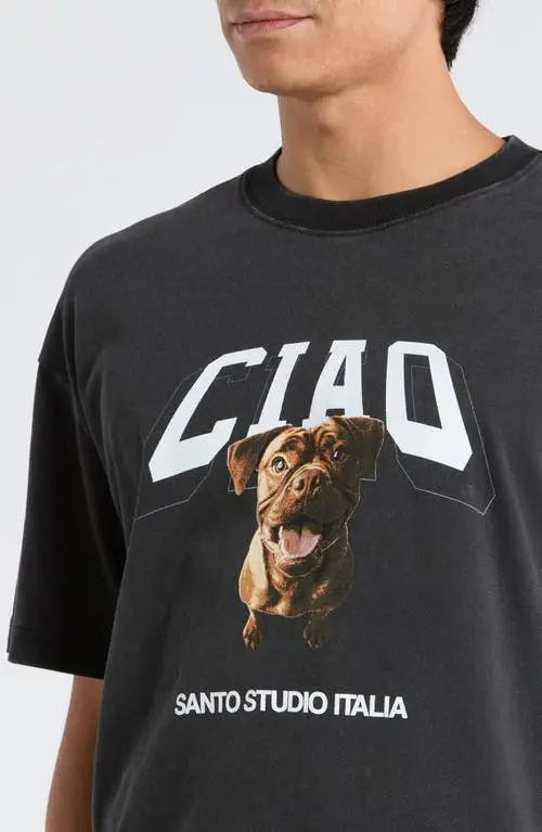 SANTO STUDIO Ciao Drappo Boxy Fit Cotton Graphic T-shirt