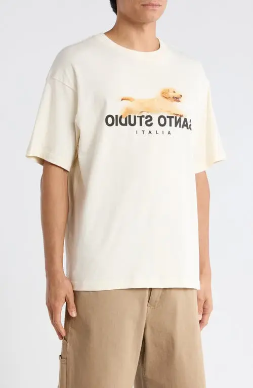 SANTO STUDIO Security Team Drappo Boxy Fit Cotton Graphic T-shirt